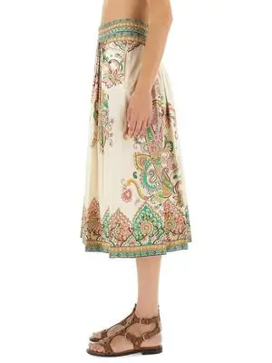 Etro Paisley Print Midi Skirt - Multicolor