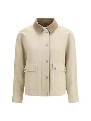 Brunello Cucinelli Cotton-linen Canvas Jacket - Cream