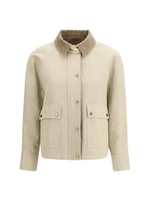 Brunello Cucinelli BRUNELLO CUCINELLI Cotton-Linen Canvas Jacket Cream