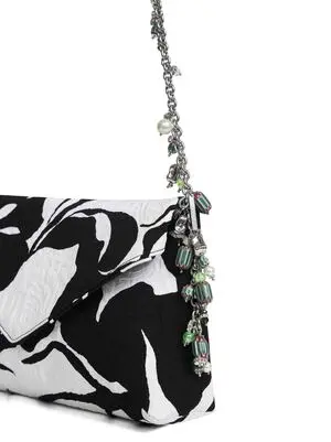Dries Van Noten Black Clutch Bag With Chain Shoulder Strap - Multicolor