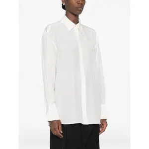 TOTEME Silk Crepe Classic Collar Shirt - Black