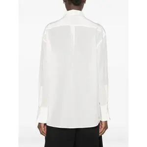 TOTEME Silk Crepe Classic Collar Shirt - Black