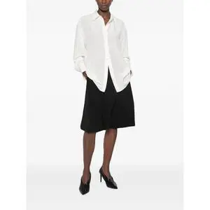 TOTEME Silk Crepe Classic Collar Shirt - Black