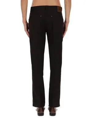 TOM FORD Wool Blend Trousers - Brown