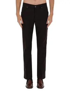 TOM FORD Wool Blend Trousers - Brown