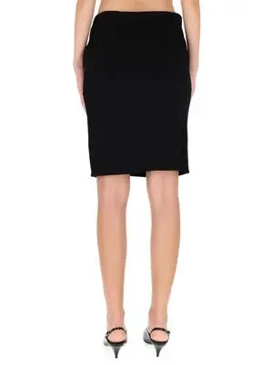 Versace Midi Skirt With Asymmetrical Hemline