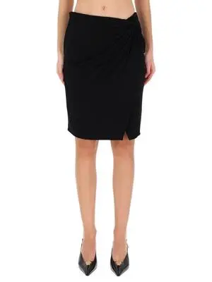 Versace Midi Skirt With Asymmetrical Hemline