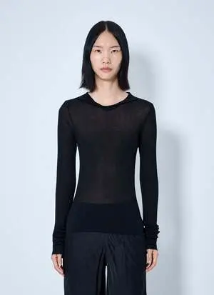 Rick Owens Long Sleeve Hooded Top - Black