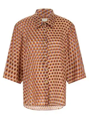 Dries Van Noten Clea Silk Twill Polka Dot Shirt - Multicolor