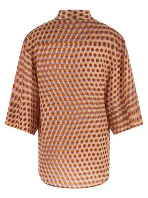Dries Van Noten Clea Silk Twill Polka Dot Shirt - Multicolor