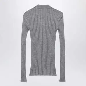TOTEME Slim Ribbed Shirt - Gray