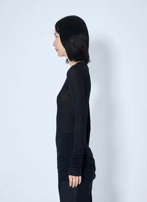 Rick Owens Long Sleeve Sheer Knit Top