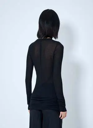 Rick Owens Long Sleeve Sheer Knit Top