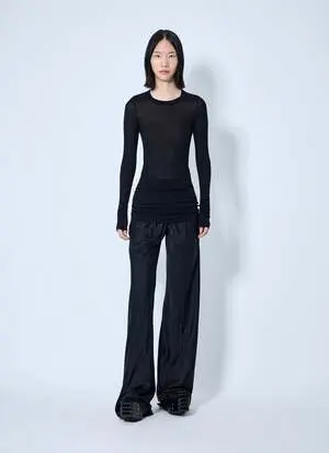 Rick Owens Long Sleeve Sheer Knit Top - Black