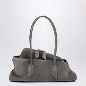 Attico La Passeggiata Small Bag In Grey Suede - Gray