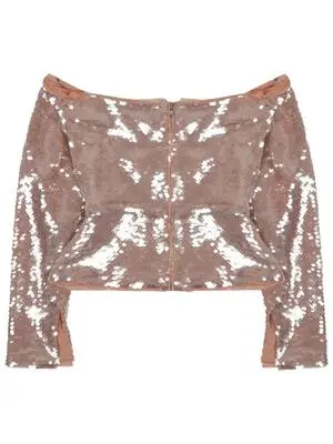 SELF-PORTRAIT Sequined Top - Cream