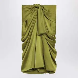 Chloé Draped Silk Skirt - Green