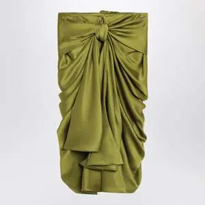 Chloé Draped Silk Skirt - Green