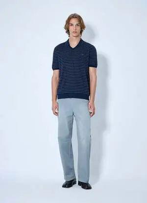 Miu Miu Striped V-neck Polo Shirt