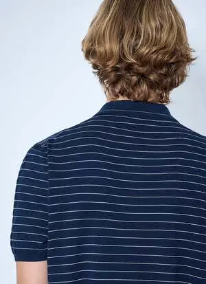 Miu Miu Striped V-neck Polo Shirt