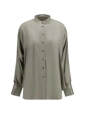 Brunello Cucinelli Mandarin Collar Shirts For Women
