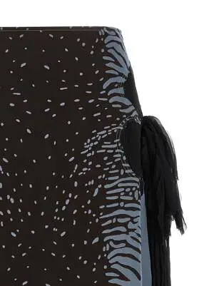 FERRAGAMO Silk Blend Georgette Midi Skirt - Multicolor
