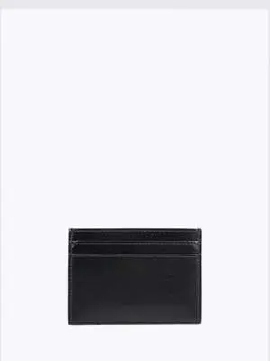 Saint Laurent Cassandre Flat Card Holder In Calfskin With Monogram - Black