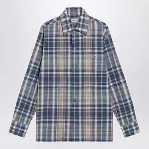 GOLDEN GOOSE Indigo Blue Checked Shirt - Multicolor