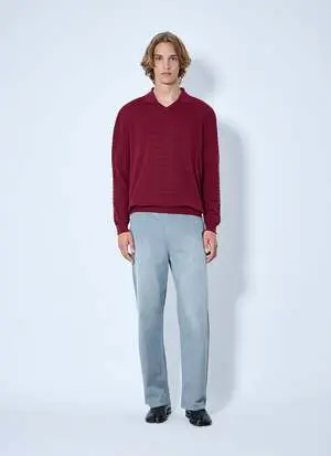 Miu Miu Striped V-neck Polo Shirt