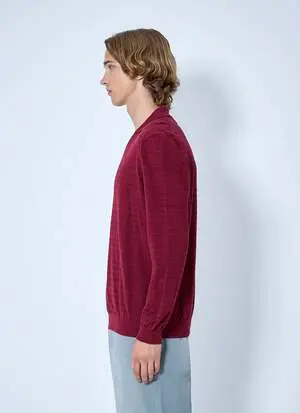 Miu Miu Striped V-neck Polo Shirt