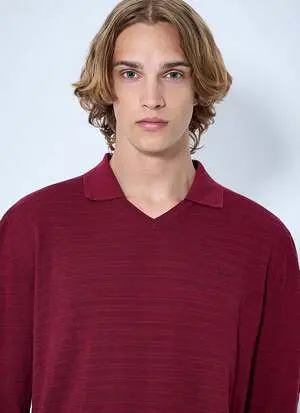 Miu Miu Striped V-neck Polo Shirt