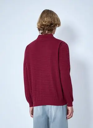 Miu Miu Striped V-neck Polo Shirt