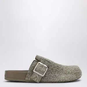 Loewe Ease Buckle Mule In Khaki - Green
