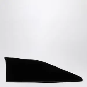 Alaïa Velvet Cube-heeled Mule - Black