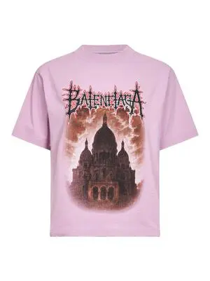 Balenciaga Old Pink Sacré Cœur Medium Fit T-shirt - Multicolor
