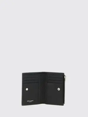 Saint Laurent Tiny Cassandre Hammered Leather Wallet