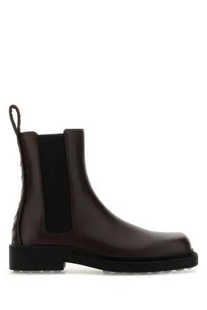 Bottega Veneta Dark Leather Chelsea Ben Ankle Boots - Brown