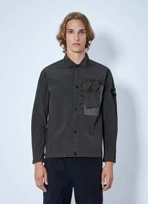 Stone Island Technical Overshirt With Patch Pocket - Gray
