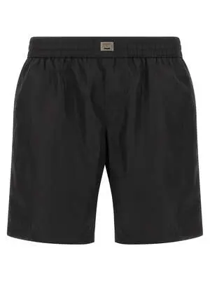 Dolce & Gabbana Logo Plaque Swimsuit - Black