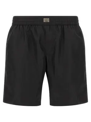 Dolce & Gabbana Logo Plaque Swimsuit - Black