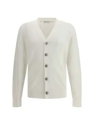 Brunello Cucinelli Ribbed Cardigan - White