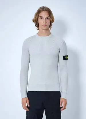 Stone Island Ribbed Crewneck Sweater - Gray