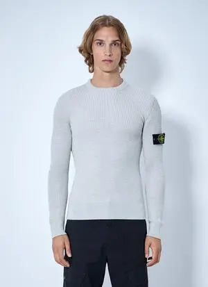 Stone Island Ribbed Crewneck Sweater - Gray