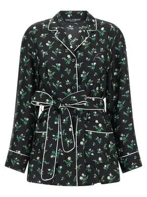 Dolce & Gabbana Roselline And Lily Floral Printed Shirt - Black
