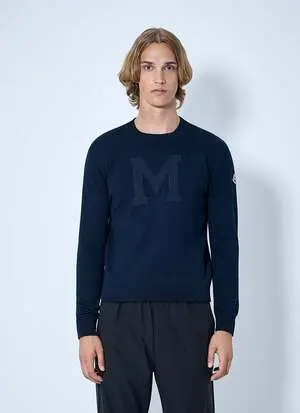 Moncler Embroidered Logo Sweater - Blue