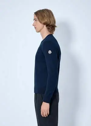 Moncler Embroidered Logo Sweater - Blue