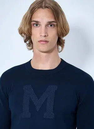 Moncler Embroidered Logo Sweater - Blue