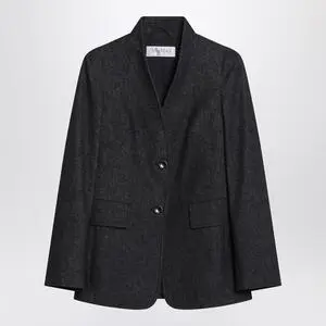 Max Mara Midnight Jacket In Cotton Denim Effect - Blue