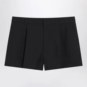 Gucci Shorts Dark Grey In Wool Twill - Gray