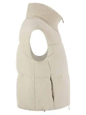 Herno Velvet Sleeveless Down Jacket - Cream